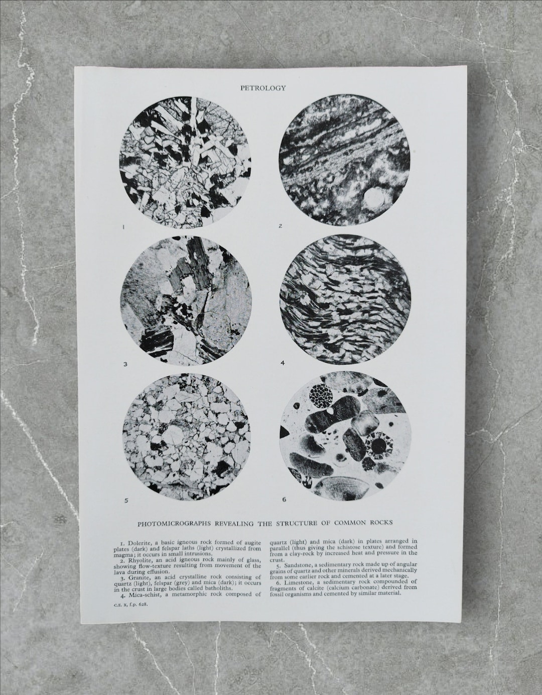 Original 1950s Petrology Rock Structure Photomicrographs Book Print ...