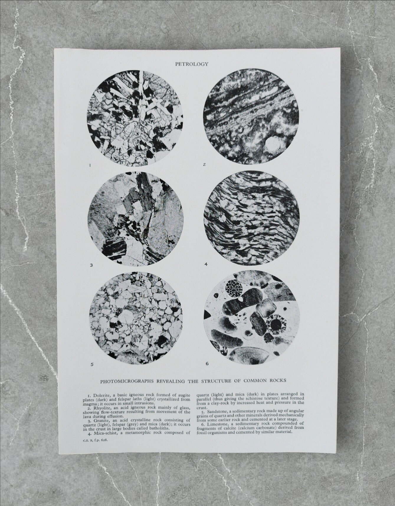 Original 1950s Petrology Microscopic Rock Structure Book Print Picture ...