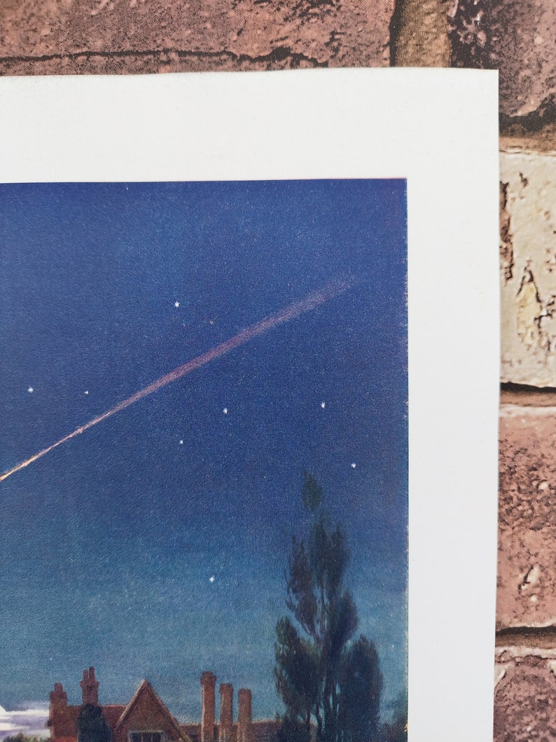 Antique 1920s Fireball Meteor Book Print Lithograph Picture Fireballs ...