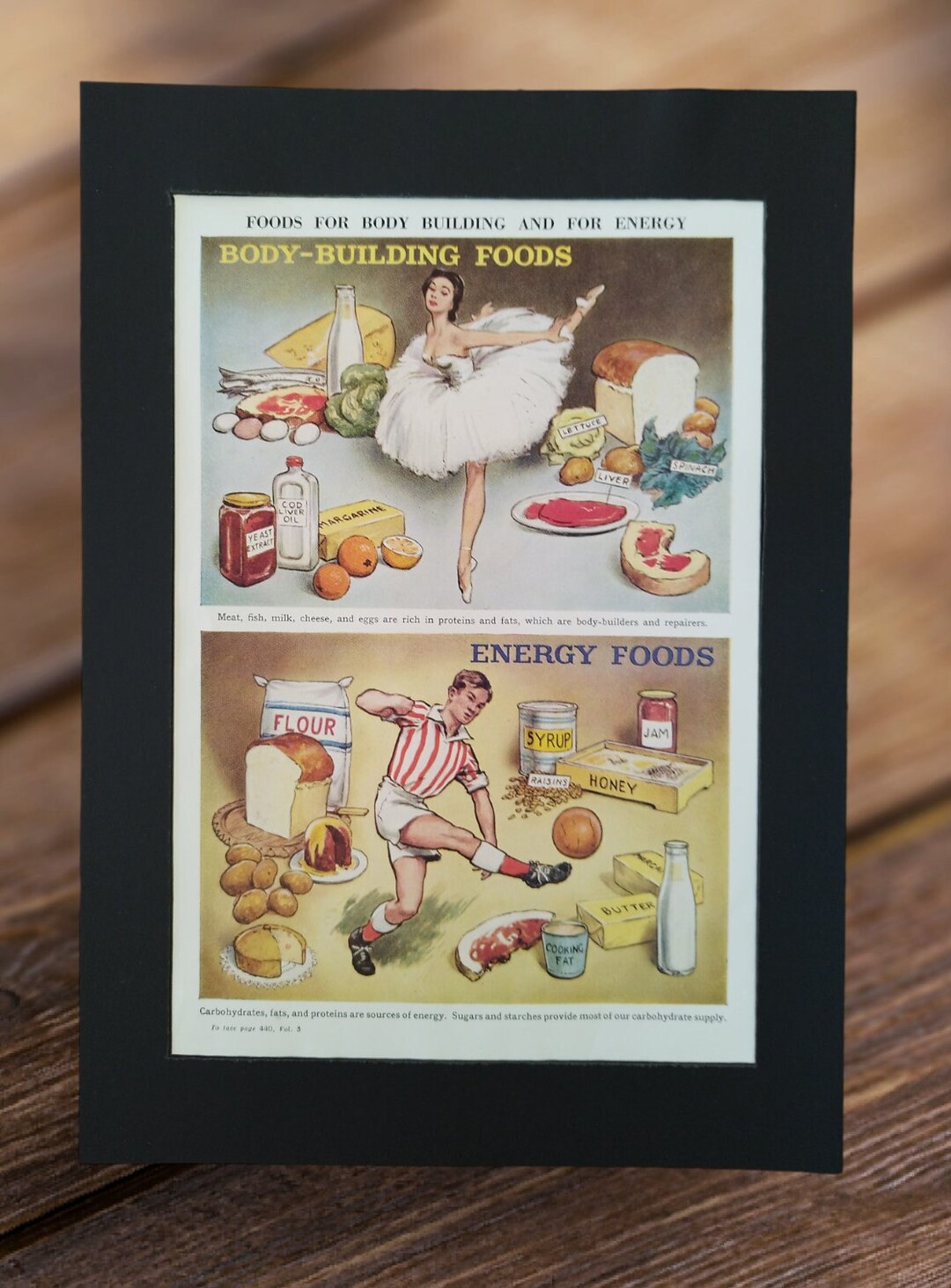 Vintage 1940s Food Groups Body Building and Energy Foods Science Book ...