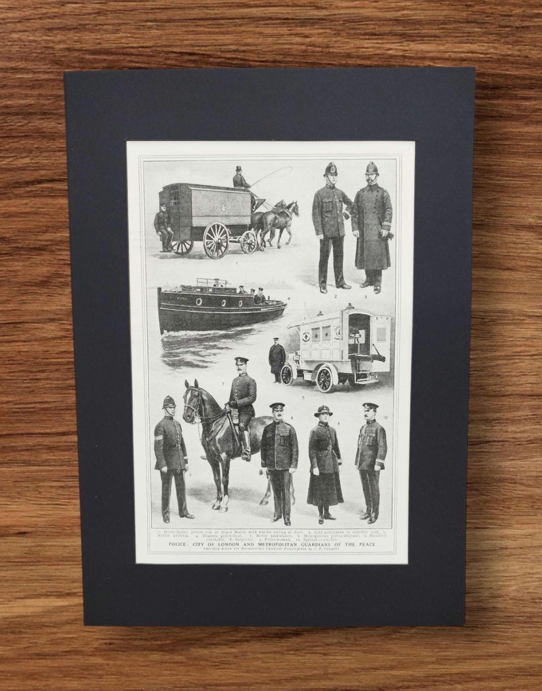 1920s London Police Antique Book Print in A4 Black Mount - Etsy