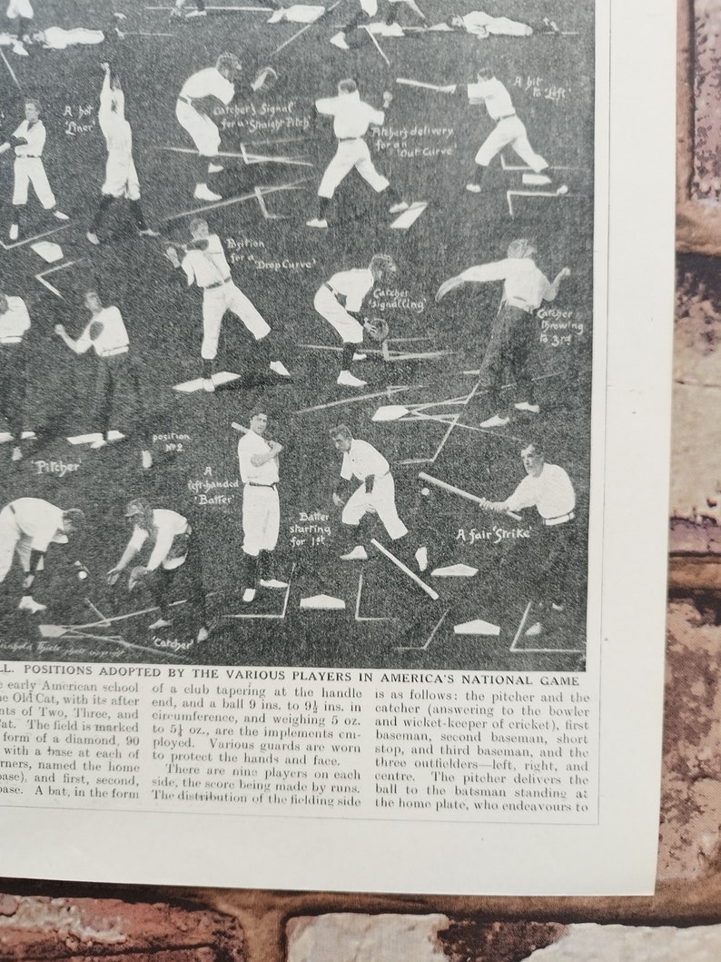 Original Vintage 1920s American Baseball Book Print , Vintage Old ...