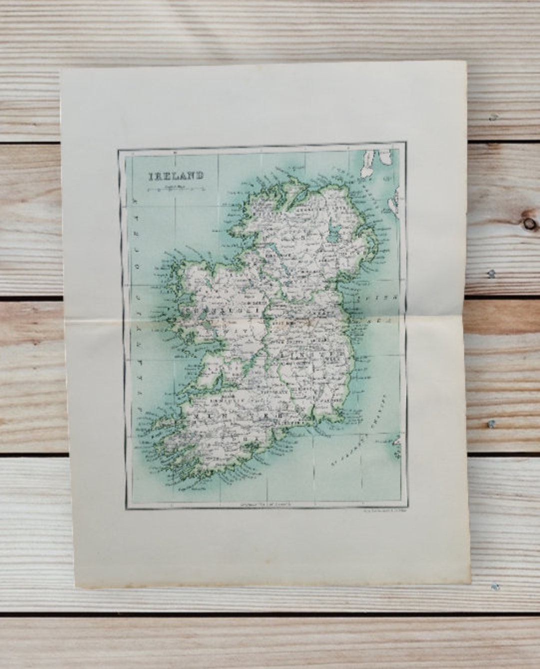 Ireland Antique Bookplate Lithograph Map Print 1906 , Historical World ...