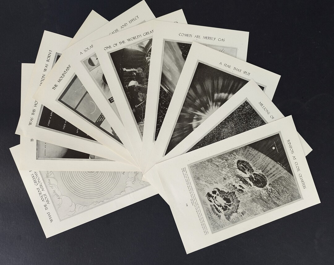 Vintage 1950s Space Exploration and the Solar System Book Prints X 10 ...