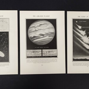 12 X Vintage Space Exploration Book Paper Page Prints , 1950s Solar ...