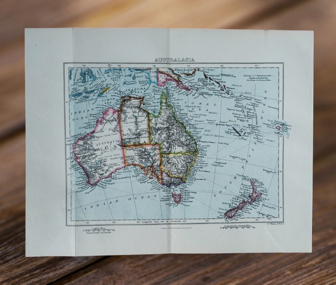 Antique Map of Australia C1890 Book Print Lithograph Antique - Etsy