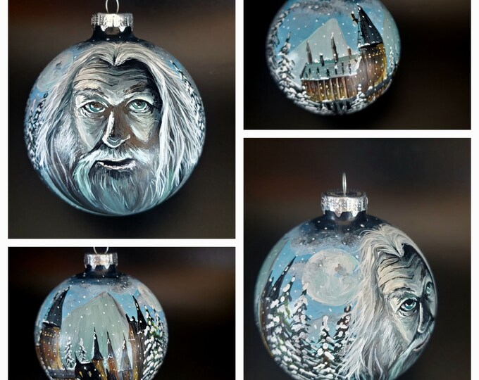 Hand Painted Dumbledore and Hogwarts Ornament/unique Gift - Etsy
