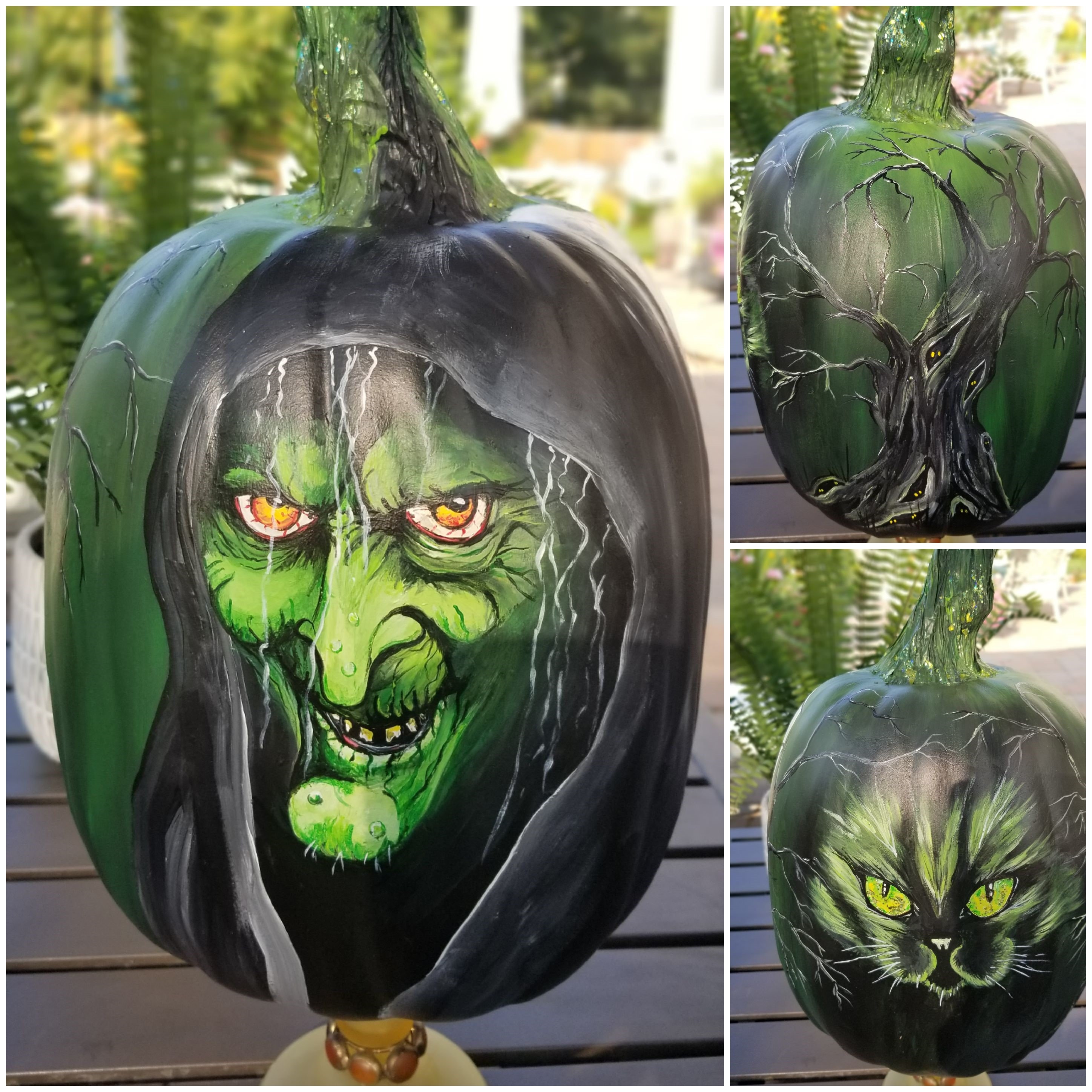 Painted Pumpkin Witch Faces