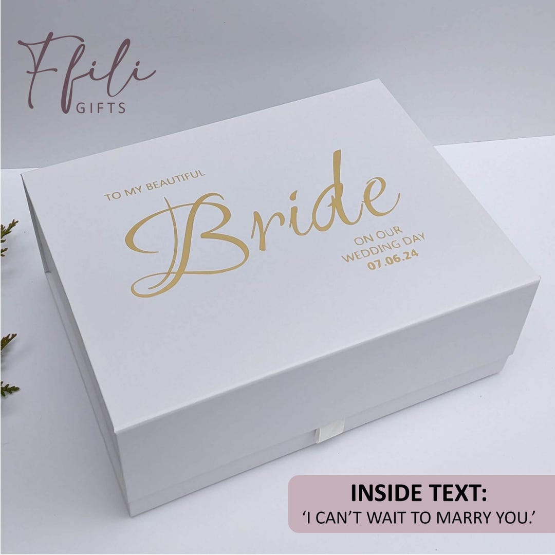 To My Beautiful Bride Wedding Gift Box — Personalized With Your Wedding ...