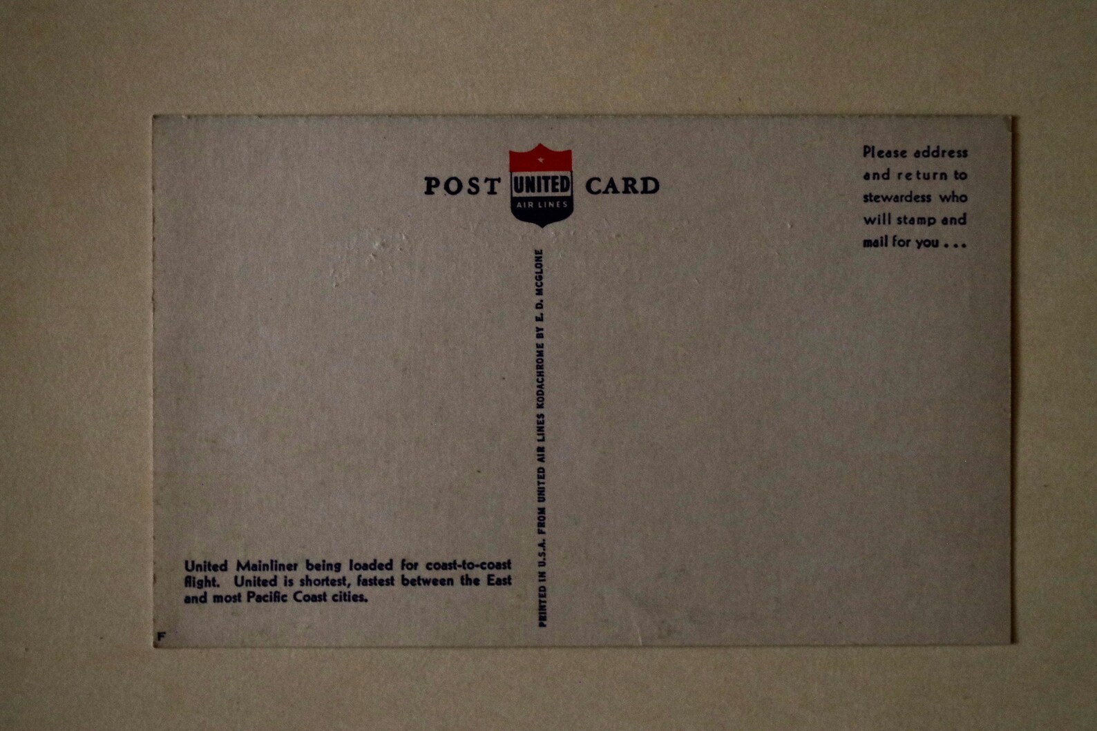 United Airlines Post Card - Etsy