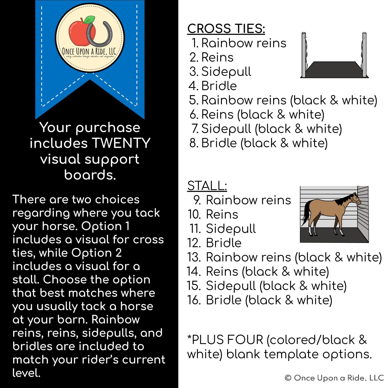 BLUE English Tack Visual Support Boards - Etsy