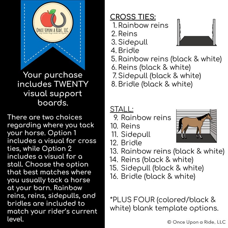 BLUE English Tack Visual Support Boards - Etsy