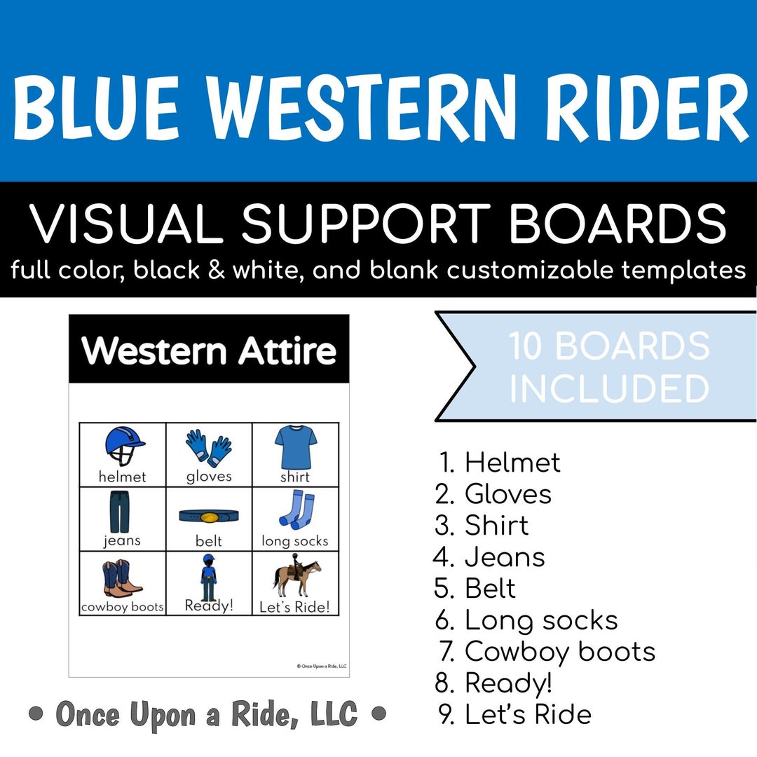 BLUE Western Rider Visual Support Boards - Etsy