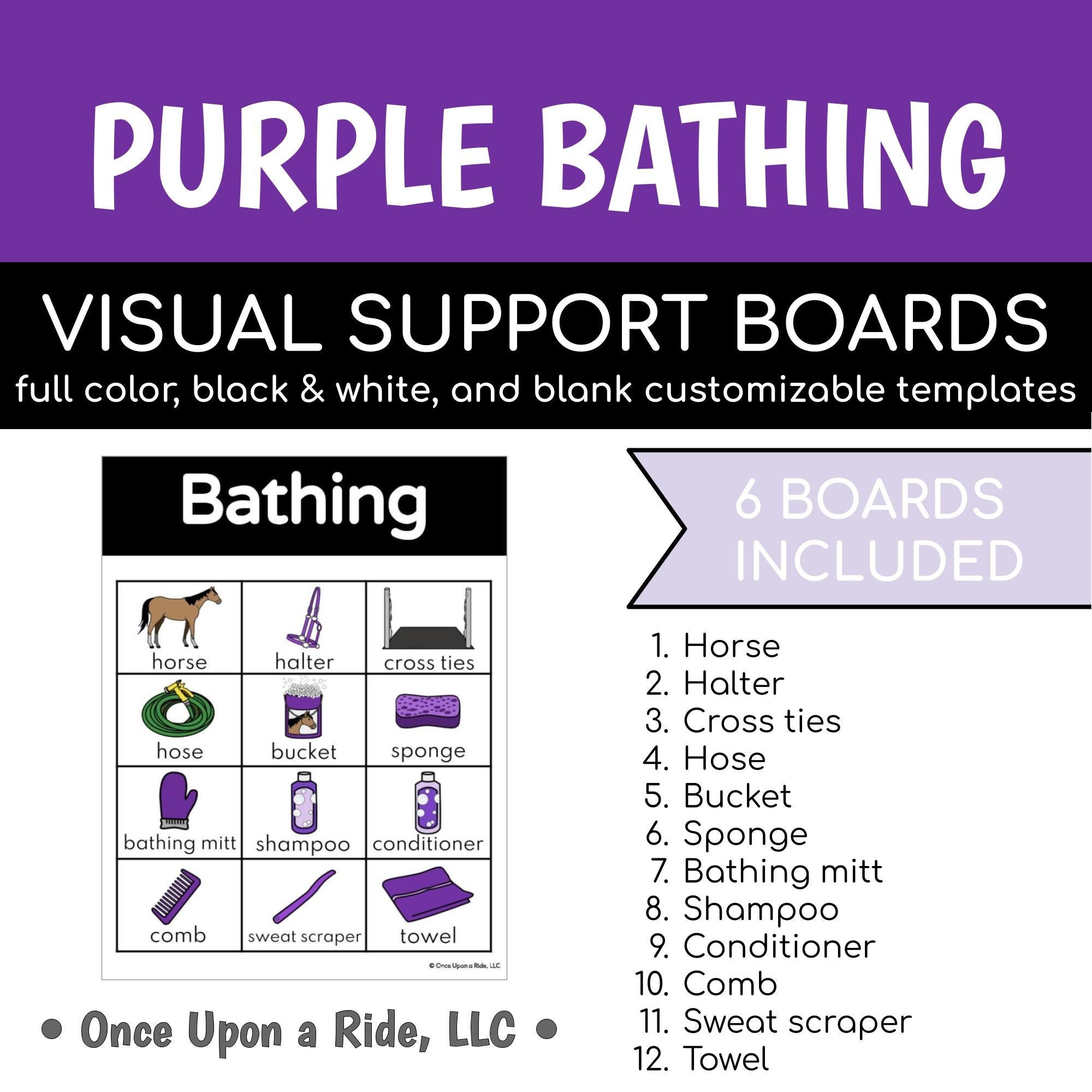PURPLE Bathing Visual Support Boards - Etsy