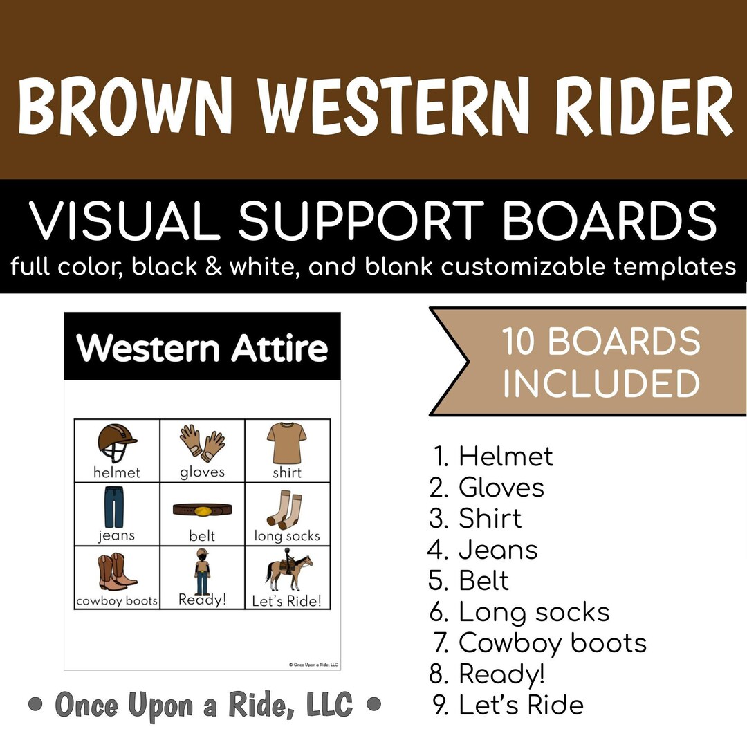 BROWN Western Rider Visual Support Boards - Etsy