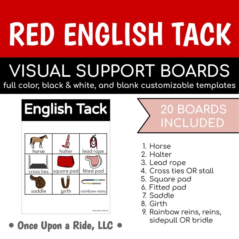 RED English Tack Visual Support Boards - Etsy