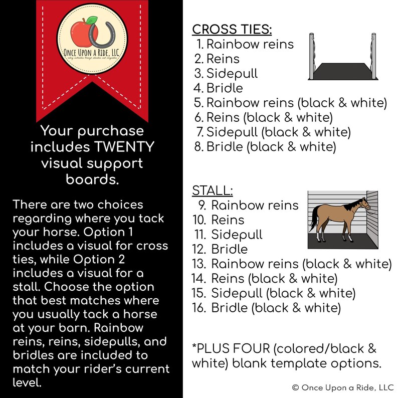 RED English Tack Visual Support Boards - Etsy