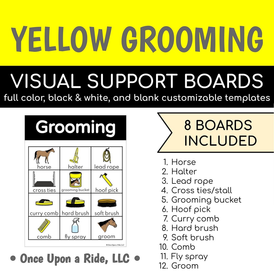 YELLOW Grooming Visual Support Boards - Etsy