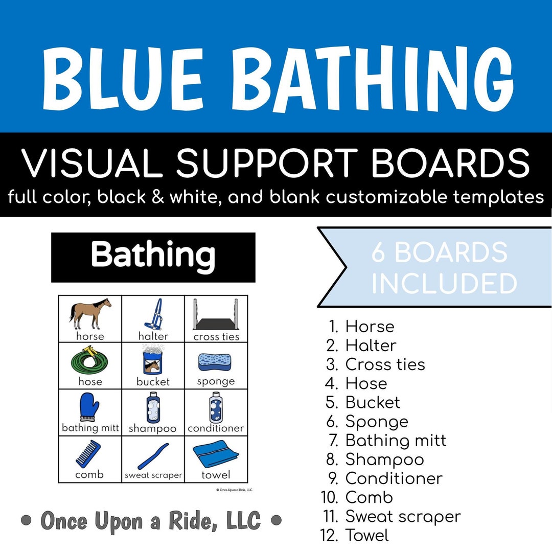 BLUE Bathing Visual Support Boards - Etsy