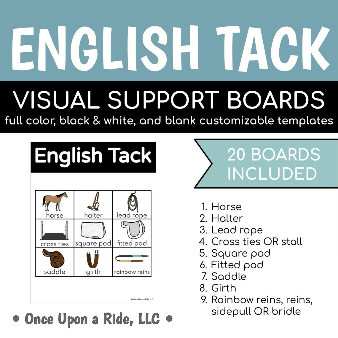 English Tack Visual Support Boards - Etsy