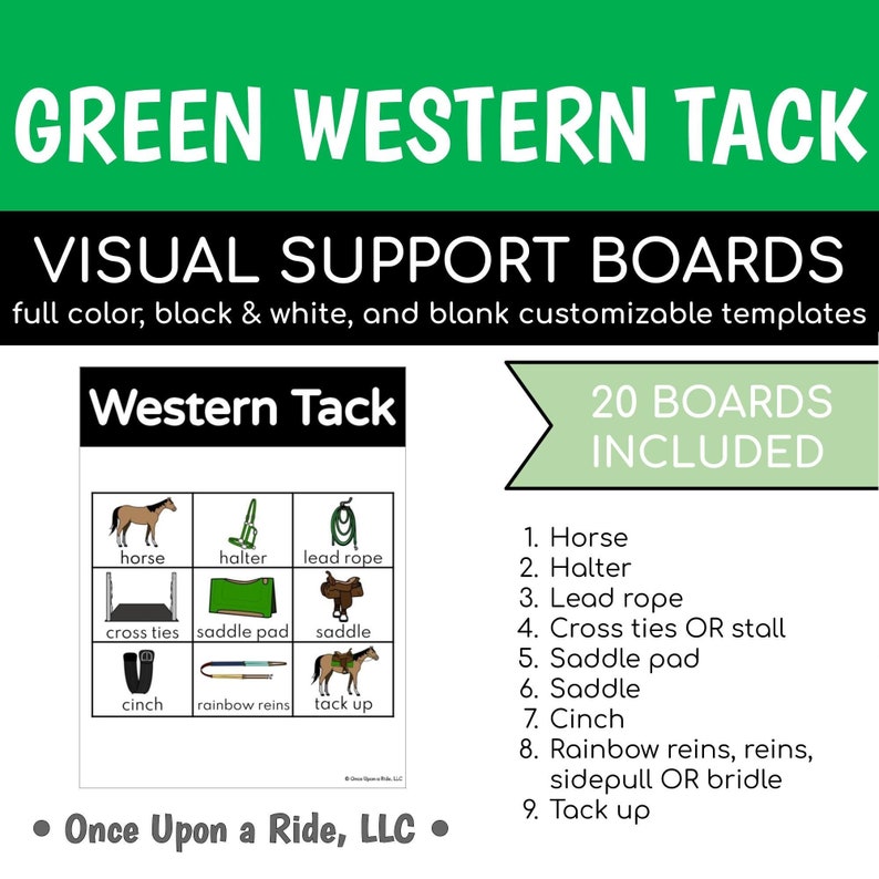 GREEN Western Tack Visual Support Boards - Etsy