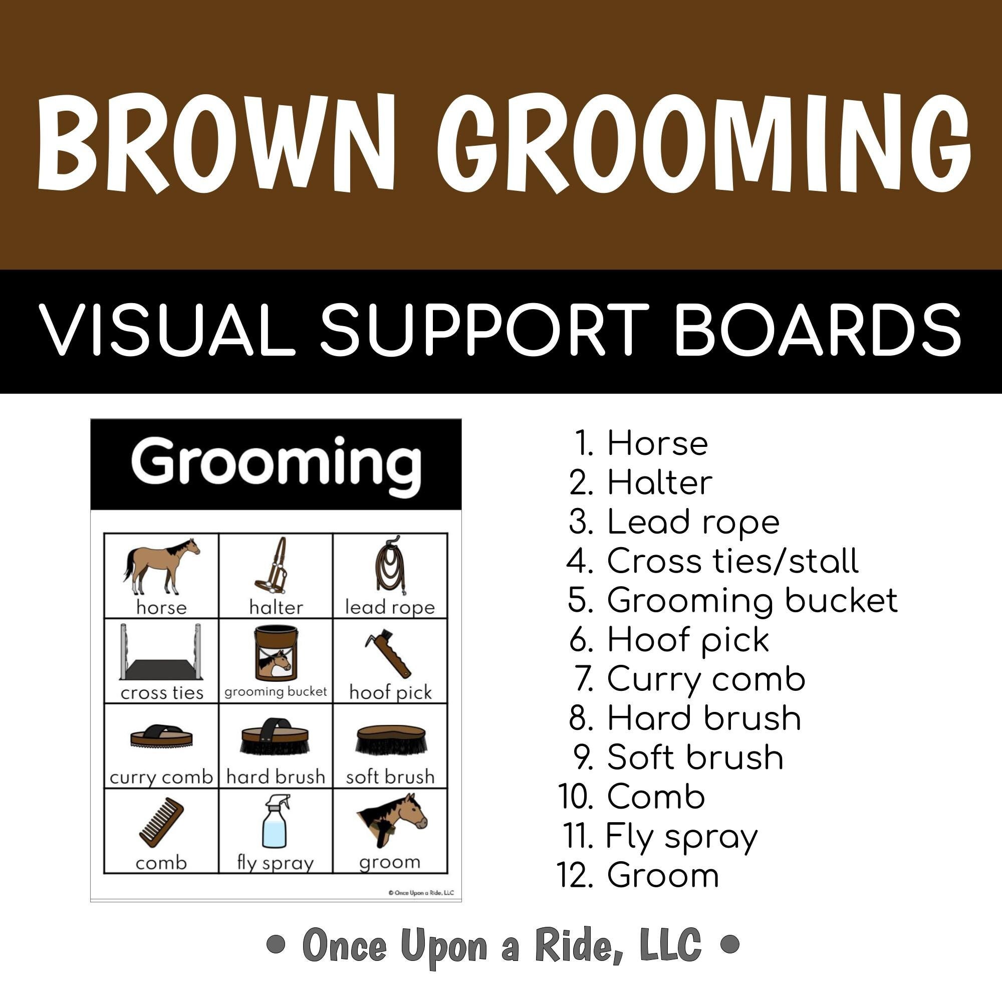 BROWN Grooming Visual Support Boards - Etsy