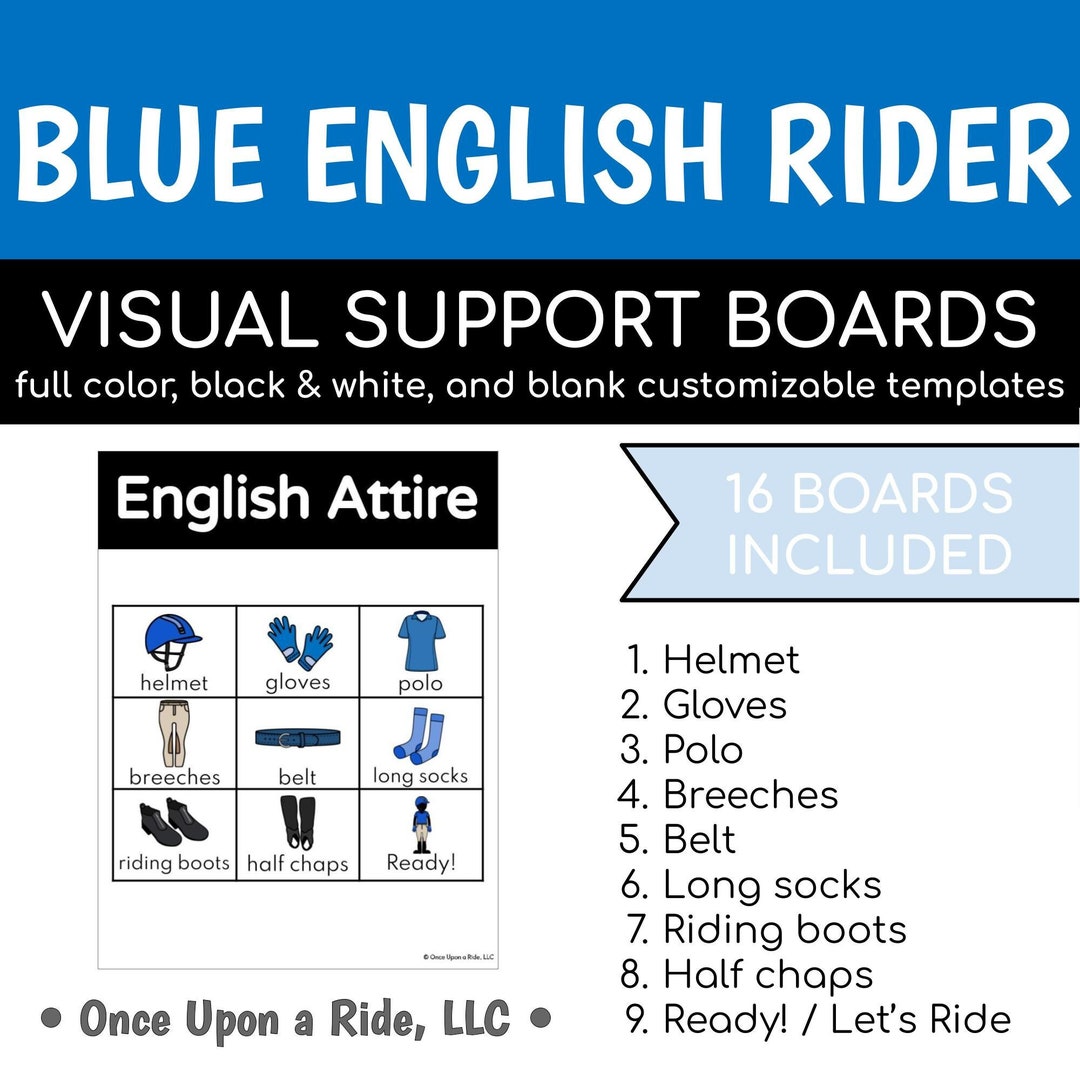BLUE English Rider Visual Support Boards - Etsy