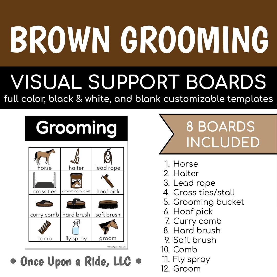 BROWN Grooming Visual Support Boards - Etsy
