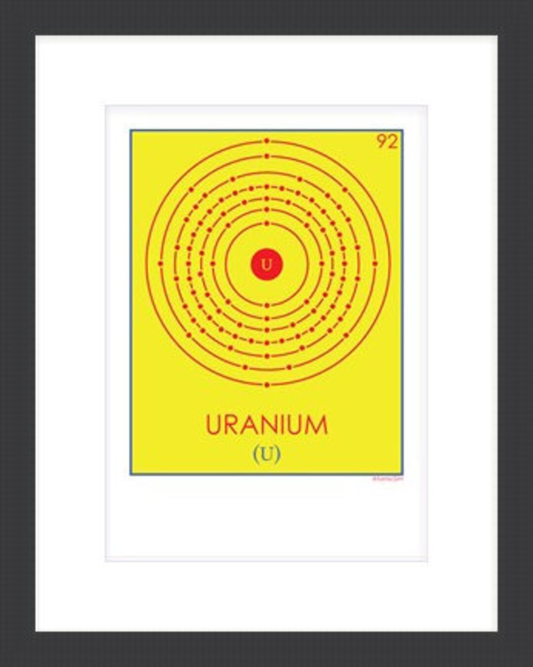 A4 Stylised Bright Uranium Atom Downloadable Print - Etsy