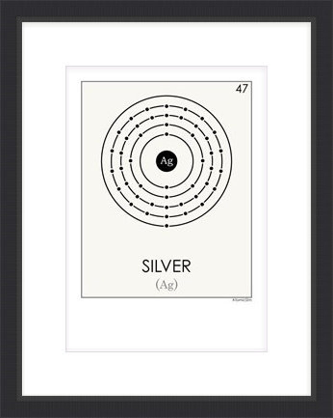 A4 Stylised Silver Atom Downloadable Print - Etsy