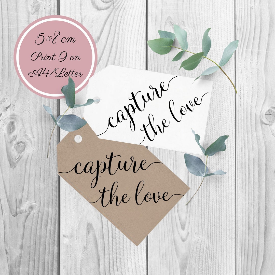 Printable Disposable Camera Tags Capture the Love Gift Tag - Etsy