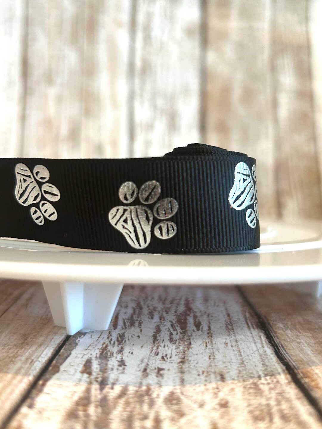 7/8" Paw Print Grosgrain Ribbon,paw Print Ribbon,ribbon,ribbon by the ...