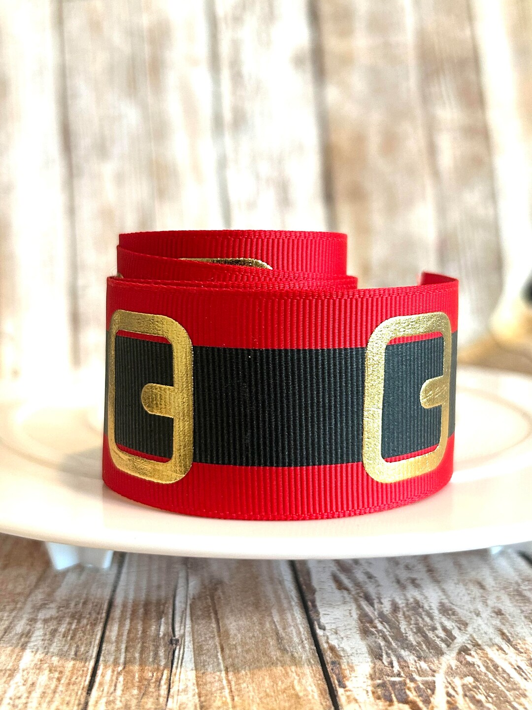 1.5" Santa Belt Grosgrain Ribbon,grosgrain Ribbon,santa Ribbon ...