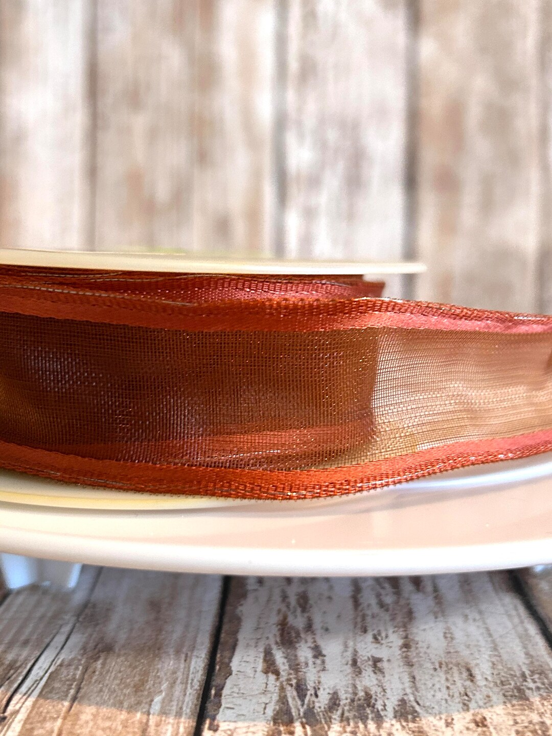 1" Orange Sheer Organza Ribbon,orange Ribbon,ribbon,organza Ribbon ...