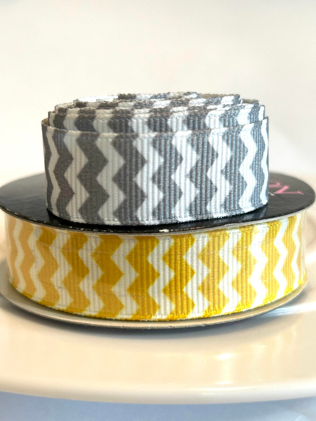5/8" Chevron Grosgrain Ribbon,grey Grosgrain,chevron Ribbon,ribbon ...
