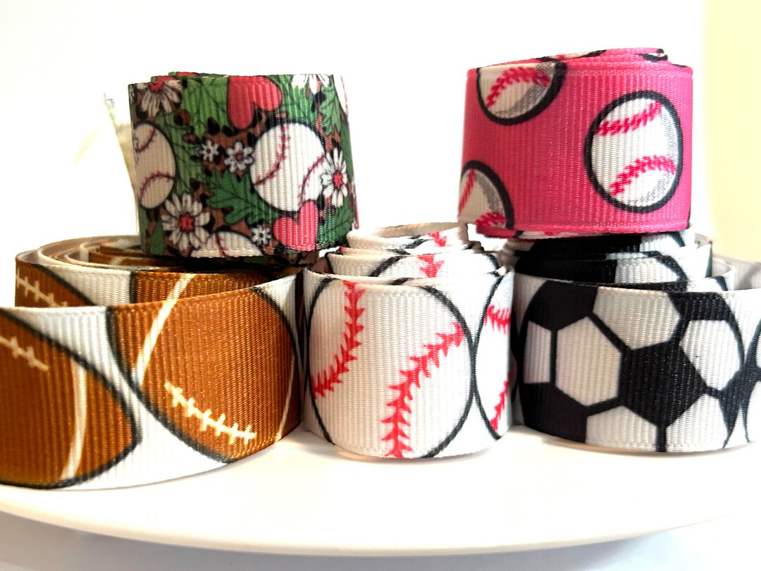 7/8" Sports Grosgrain Ribbon,ribbon,grosgrain Ribbon,baseball Ribbon ...