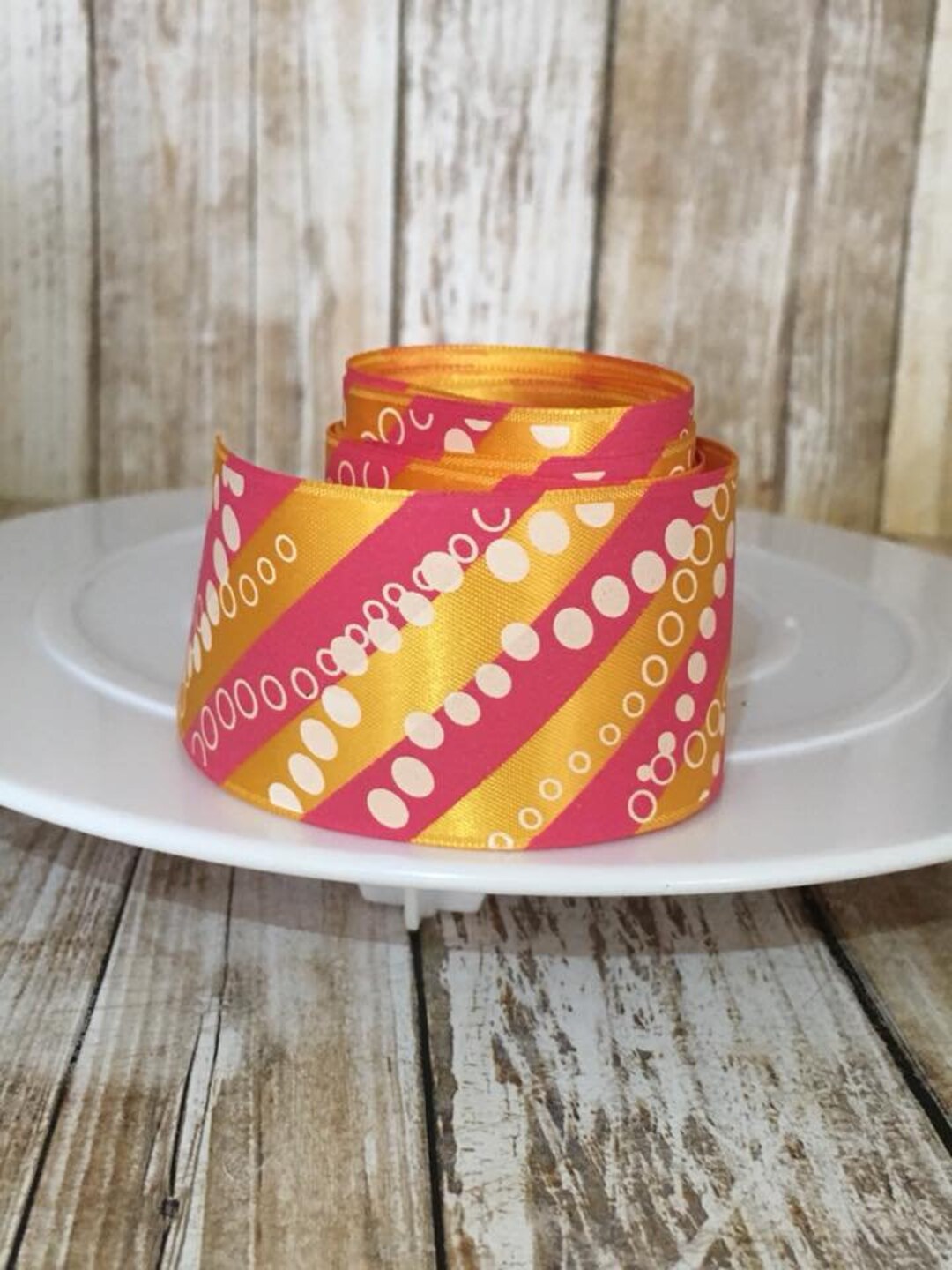 1.5" Orange Striped Satin Ribbon,satin Ribbon,ribbon by the Yard,summer ...