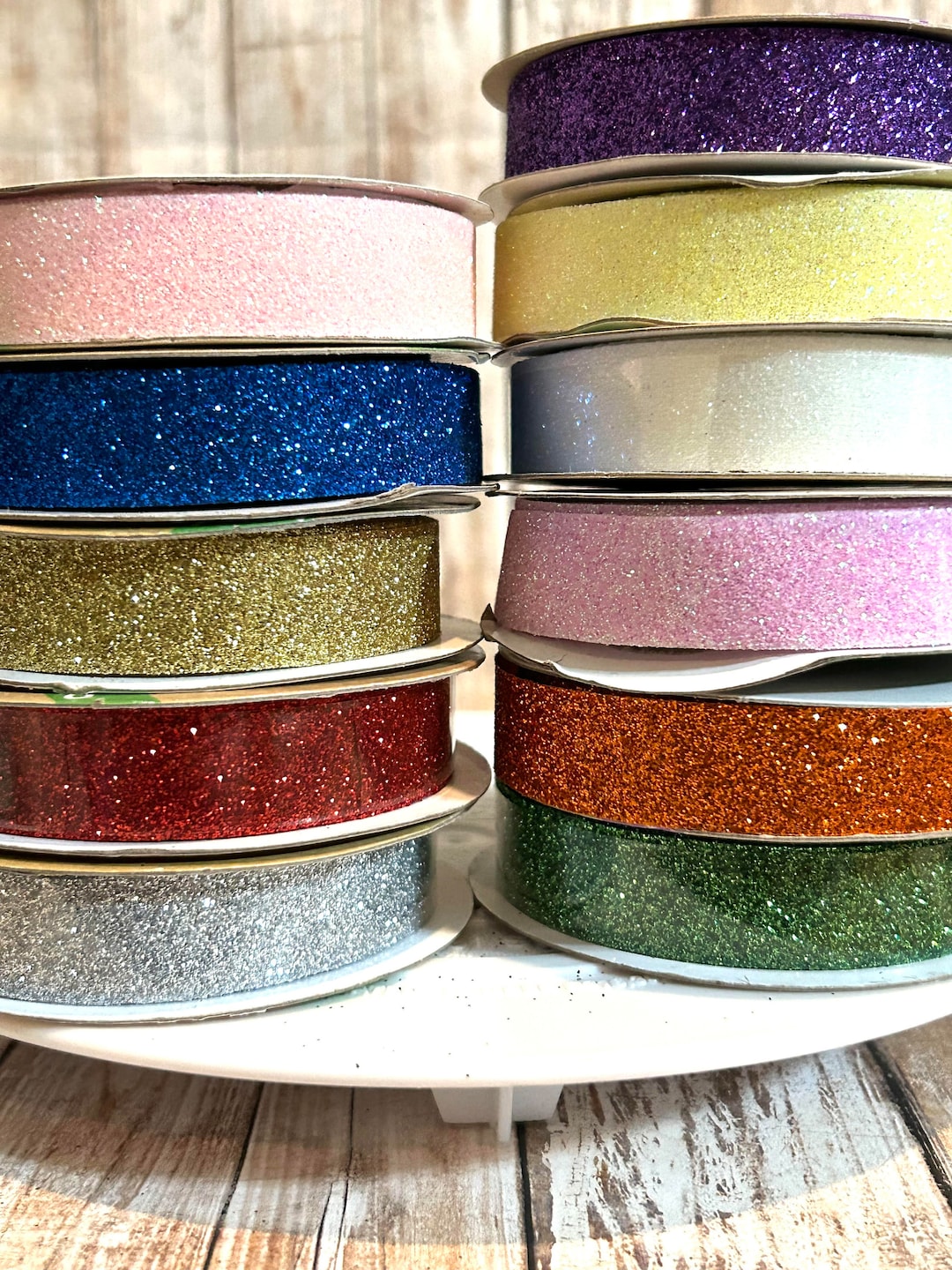 5/8" Solid Glitter Ribbon,glitter Ribbon,ribbon,red Ribbon,christmas ...