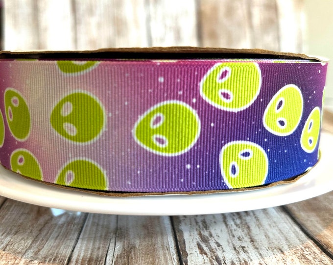 1.5" Alien Grosgrain Ribbon,ribbon,hair Bow Ribbon,celestial Ribbon ...