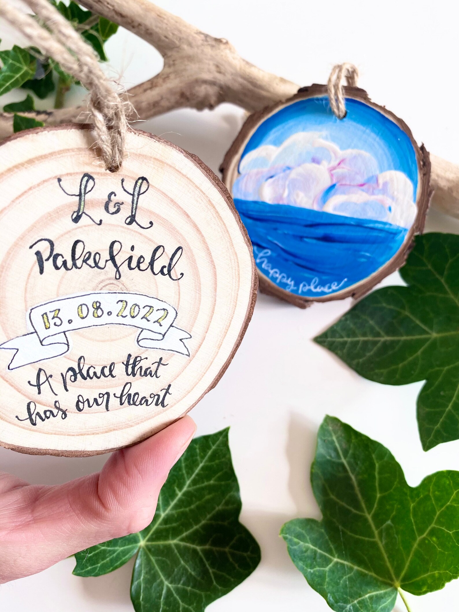 Beach Wooden Ornament, Sea Gift Ideas, Hand Painted Personalised ...