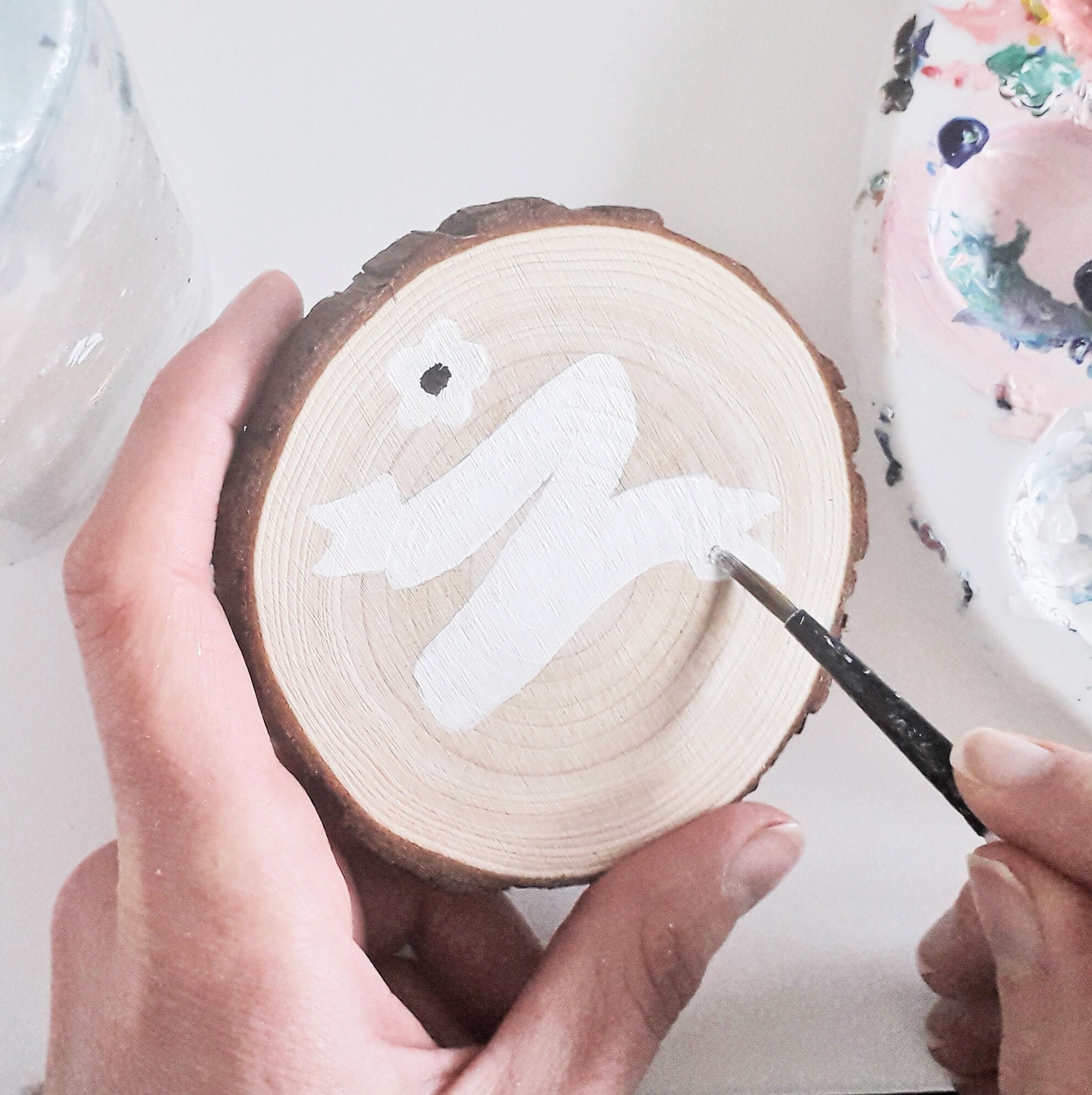 Folk Bird Wooden Disc | Scandinavian Folk | Rustic Wooden Hanging ...