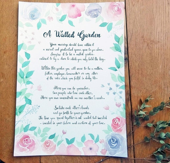 Watercolour Calligraphy Botanical Artwork Handpainted Florals | Etsy