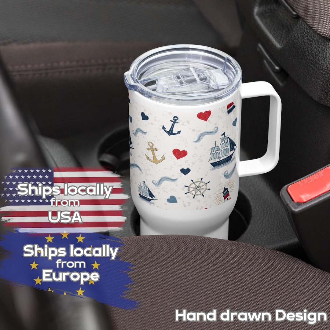 Nautical-themed Travel Mug Perfect for Travelers, Sailors, Divers, and ...