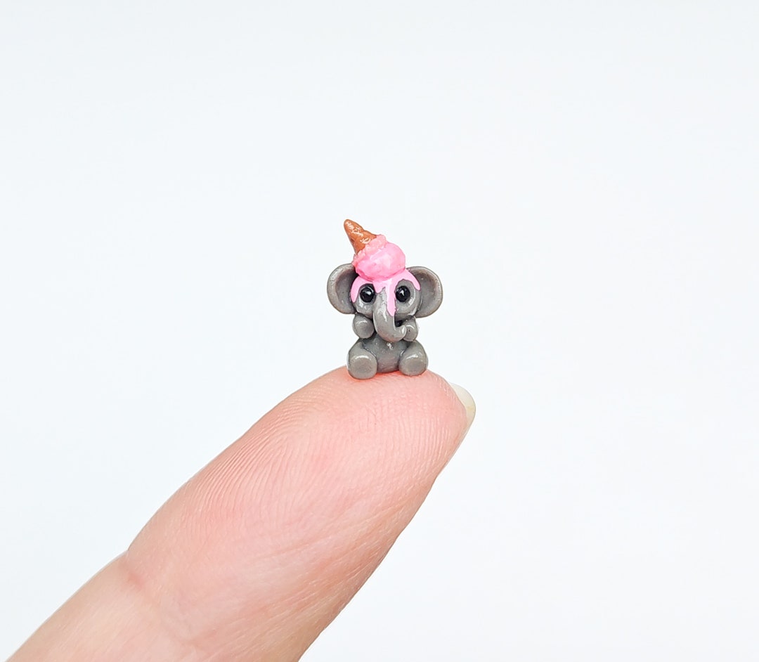 Ice Cream Elephant, Miniature Polymer Clay Elephant - Etsy