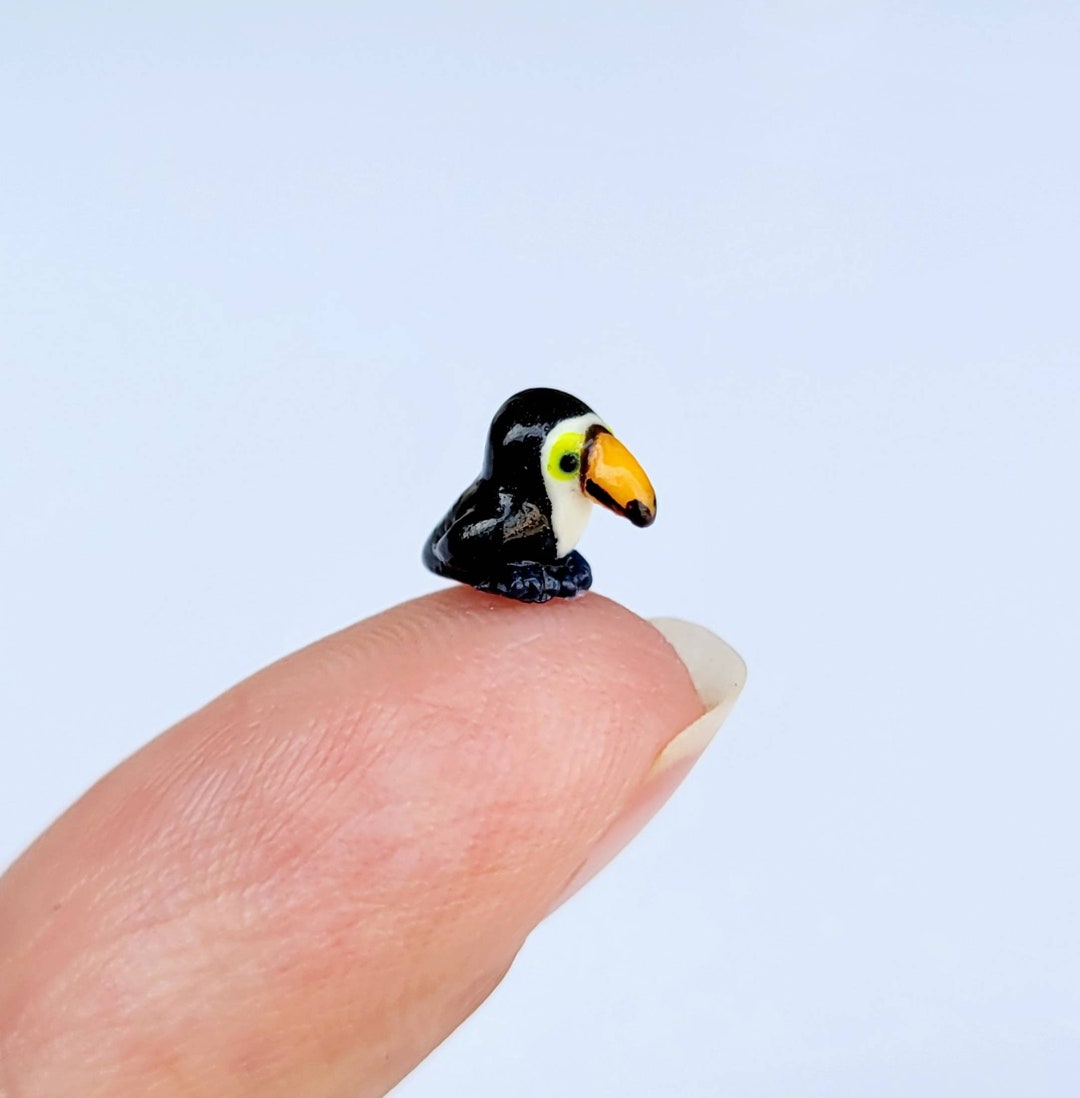 Toucan Miniature, Handmade Polymer Clay Miniature Figurine - Etsy