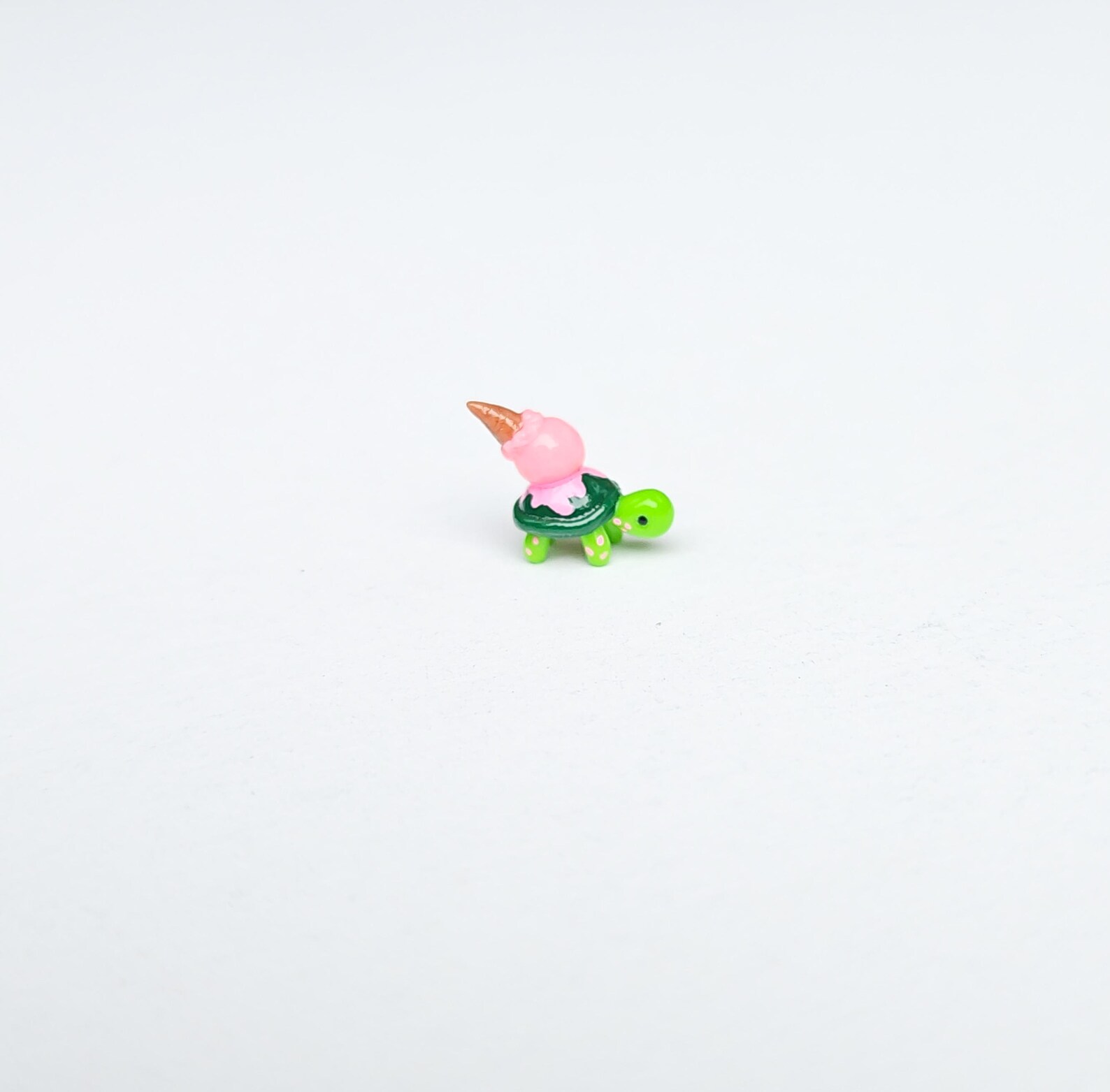 Ice Cream Cone Turtle, Miniature Handmade Polymer Clay Figurine - Etsy