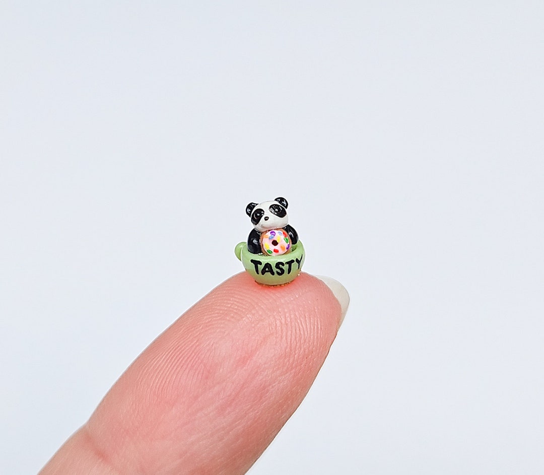 Panda With Sprinkle Donut in Teacup Handmade Polymer Clay - Etsy