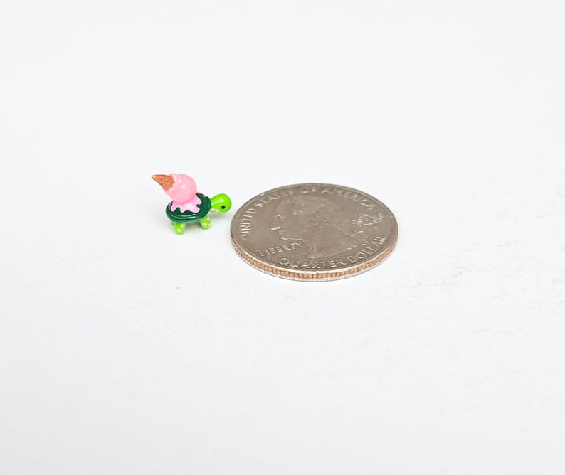 Ice Cream Cone Turtle, Miniature Handmade Polymer Clay Figurine - Etsy