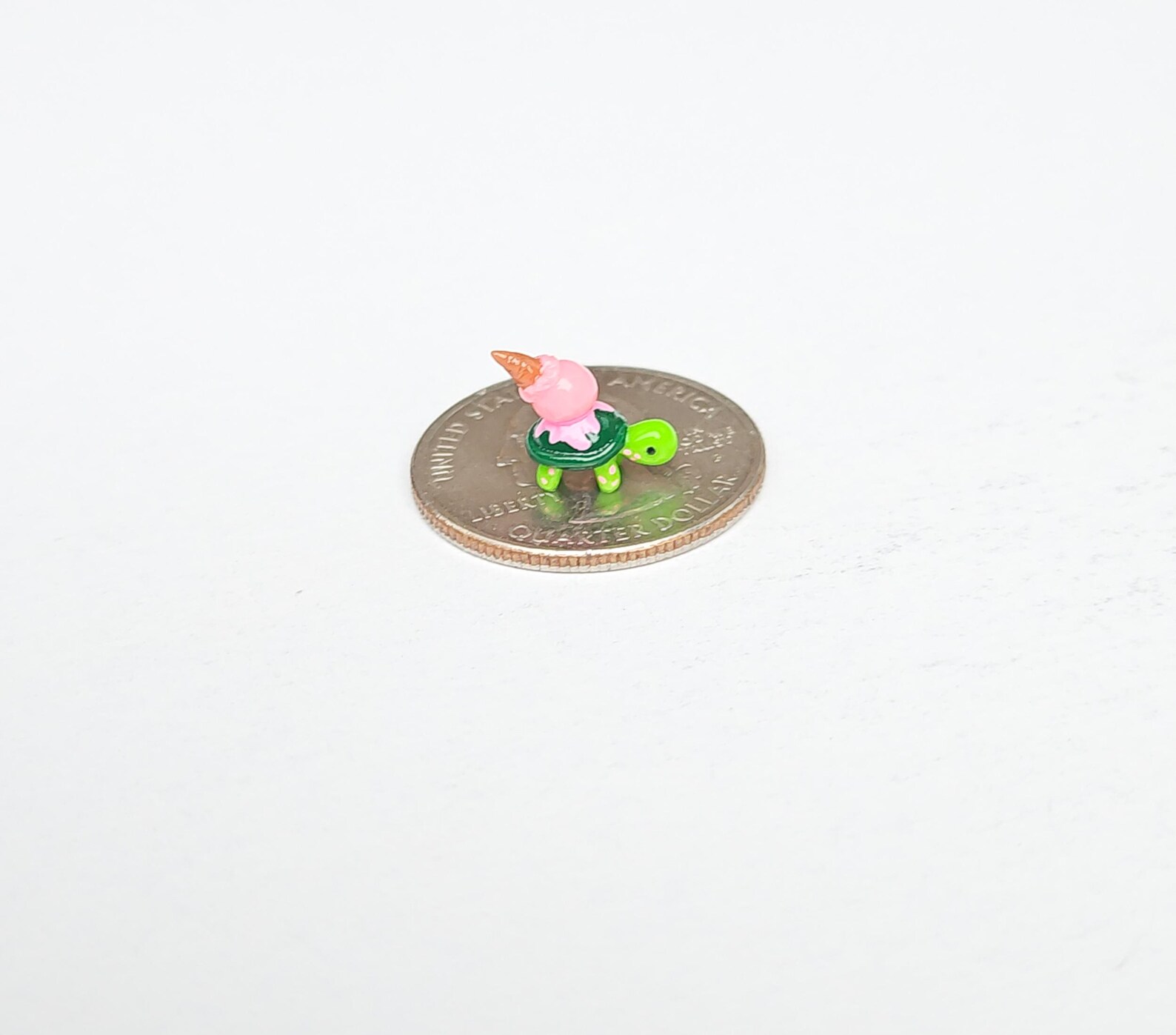 Ice Cream Cone Turtle, Miniature Handmade Polymer Clay Figurine - Etsy