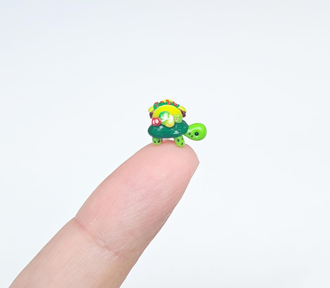 Taco Turtle, Miniature Handmade Polymer Clay Figurine - Etsy